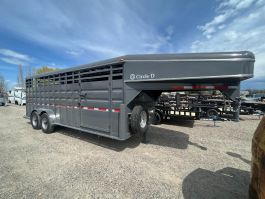 Circle D 6'8"x 20' Stock Trailer Gooseneck